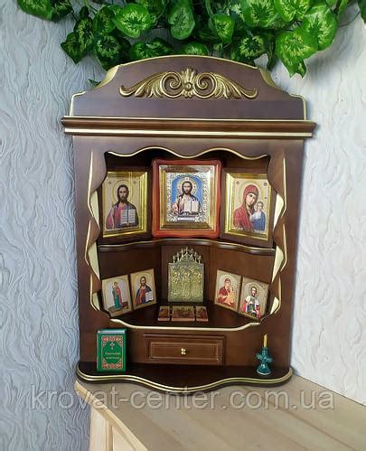 Купить Навесная полка для икон в угол из натурального дерева от ...