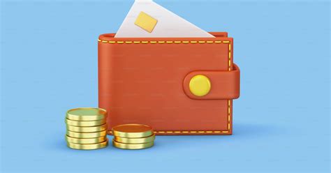 지갑 신용카드 금화는 파란색 배경에 분리되어 있다 돈을 절약하는 개념입니다 클리핑 패스를 사용한 3d 렌더링 사진 Unsplash의 지갑 이미지