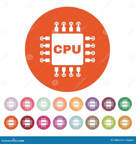 The Cpu Icon Microprocessor And Processor Symbol Stock Vector Illustration Of Integrated