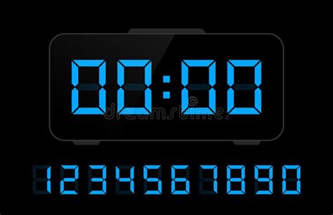 Digital Electronic Figures Set. Digital Numbers for Watch, Alarm Clock ...