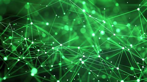 Glowing Green Neural Network Artificial Intelligence Plexus 3d Rendering Premium Ai Generated