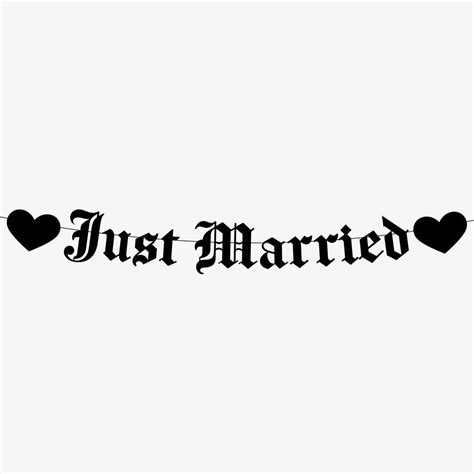 Just Married Gothic Wedding Banner Goth Wedding Decoration Emo Party Decor Dark Alternative