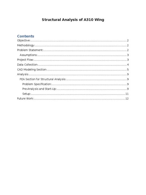 Structural Analysis Of A310 Wing Pdf Lift Force Airfoil