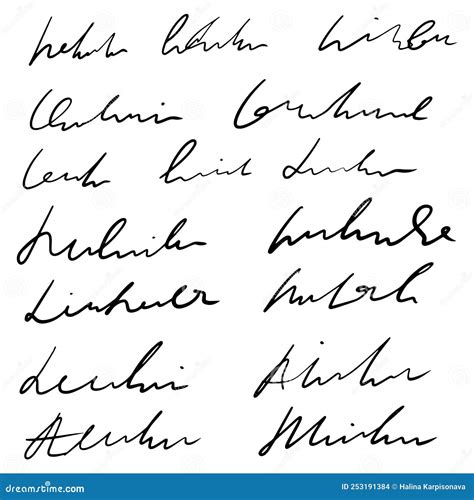 Vector Cursive Handwritten Brush Font English Abc Alphabet On White