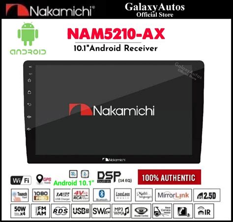 Nakamichi NAM5210-AX 10.1" New Model IPS Touch Screen Android Player ...