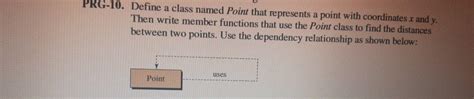 Solved Prg 10 Define A Class Named Point That Represents A