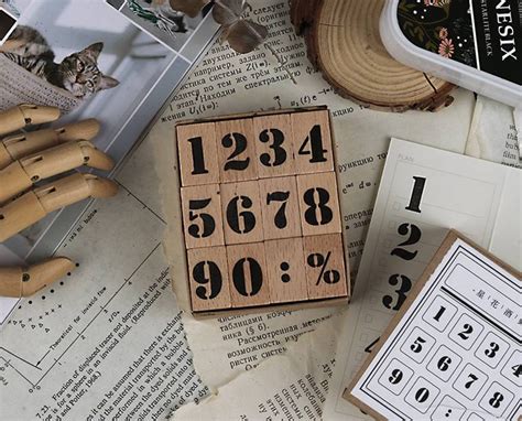 Number Rubber Stamp Set Large Rubber Numbers Stamps Pcs Etsy