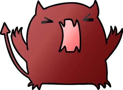 Gradient Cartoon Of A Cute Kawaii Devil 11751493 Vector Art At Vecteezy