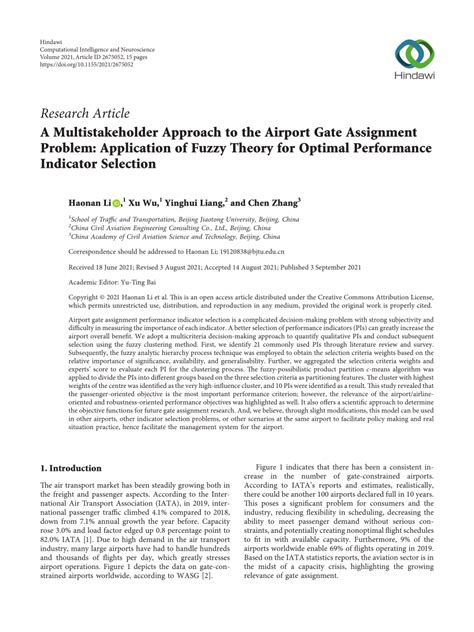 Pdf A Multistakeholder Approach To The Airport Gate Assignment