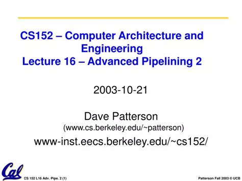 ppt cs152 computer architecture and engineering lecture 16