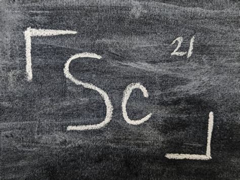 The Chemical Element Scandium With A Serial Number From The Periodic Table Chalk Drawing Stock