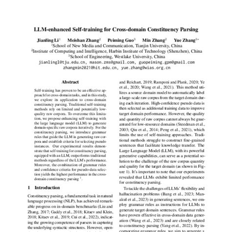 Llm Enhanced Self Training For Cross Domain Constituency Parsing Acl