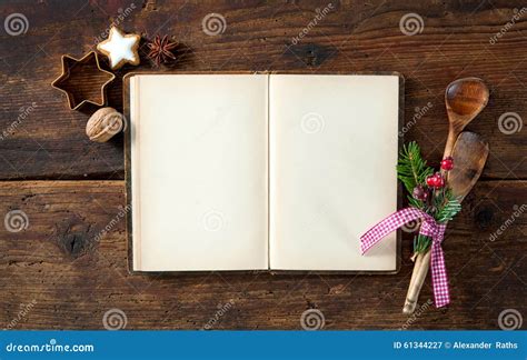 Empty Cookbook For Christmas Recipes Stock Image Image Of Celebration