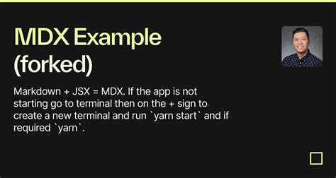 mdx example forked codesandbox