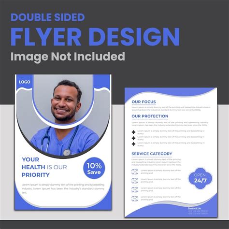 전문 현대 의료 의료 클리닉 전단지 디자인 서식 파일 프리미엄 벡터