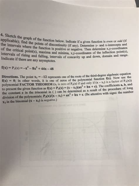 solved 4 sketch the graph of the function below indicate