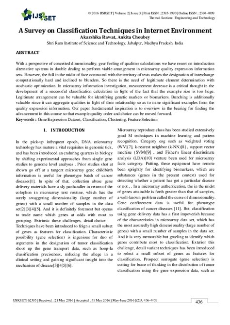 Pdf A Survey On Classification Techniques In Internet Environment