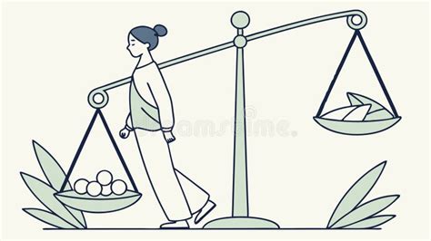 Woman Balancing Scales Symbolizing Justice Or Equity Vector Design