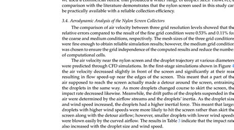 cfd computed impact rate collection rate and collection efficiency