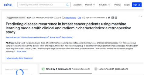 Predicting Disease Recurrence In Breast Cancer Patients Using Machine