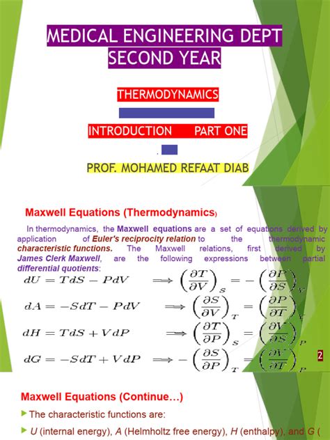 Maxwell Equations In Thermodynamics Pdf Maxwells Equations