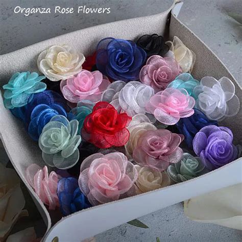 라운드 3d 장미 꽃 오간자 패치 Diy 바느질 아플리케 천 웨딩 드레스 머리핀 크리스마스 장식 45cm 2 개 Aliexpress