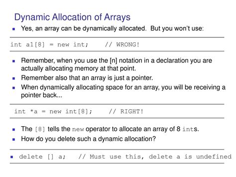 Lecture 7 Arrays Dynamic Arrays And Copy Constructors “absolute C