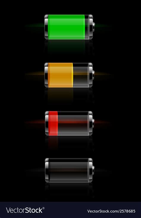 Glossy Transparent Battery Level Indicator Vector Image