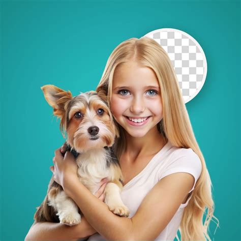 Premium Psd Beautiful Girl With Dog