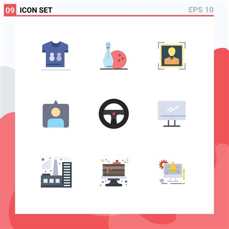 Stock Vector Icon Pack Of 9 Line Signs And Symbols For Vehicles Sets