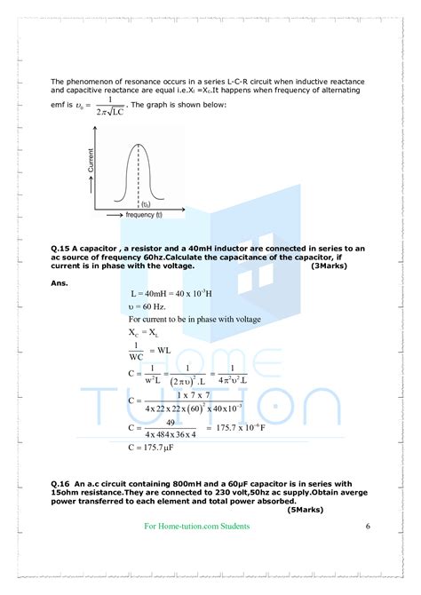 Important Questions For Class 12 Physics Chapter 7 Alternating Current
