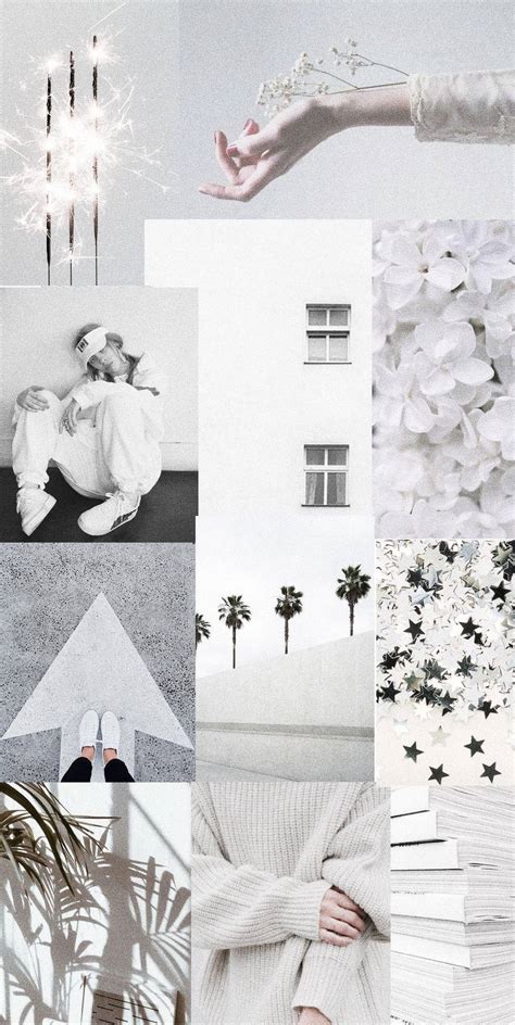 Download Aesthetically Pleasing Gray And White Collage Wallpaper