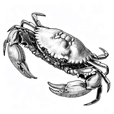 A Drawing Of A Crab With A Large Claw On Its Back Generative Ai Premium Ai Generated Image
