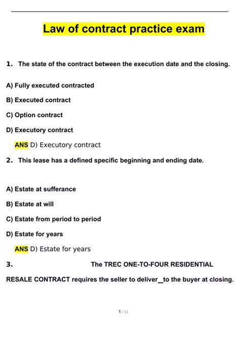 Law Of Contract Exams And Tests Bundled Law Of Contract Final Exam Law Of