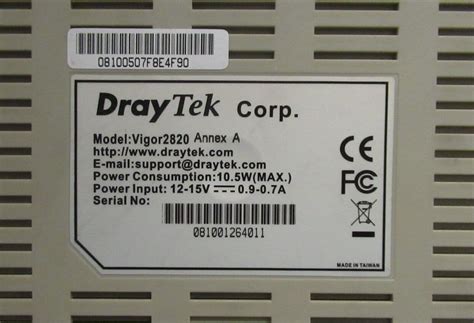 Draytek Vigor 2820 Series Ethernet Wi Fi Adsl Router Security Firewall