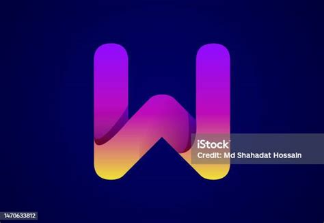 추상 종이 접기 편지 W 로고 디자인 서식 파일입니다 플랫 스타일 응용 프로그램 아이콘입니다 벡터 그림 개체 그룹에 대한 스톡