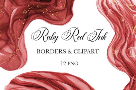 Ruby Red Ink Borders And Clipart Graphic By Pinkpearly · Creative Fabrica