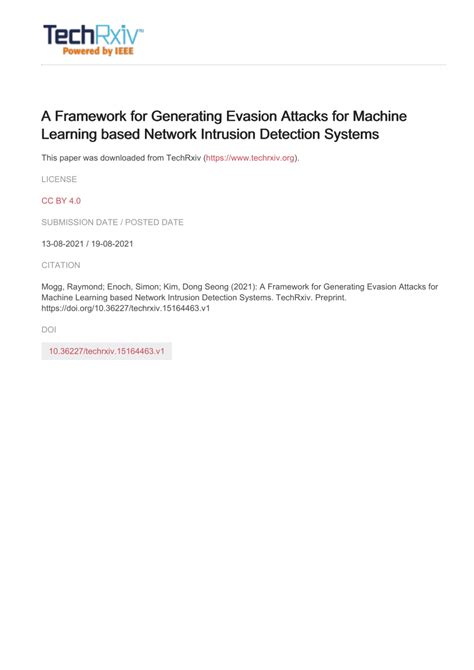 pdf a framework for generating evasion attacks for machine learning