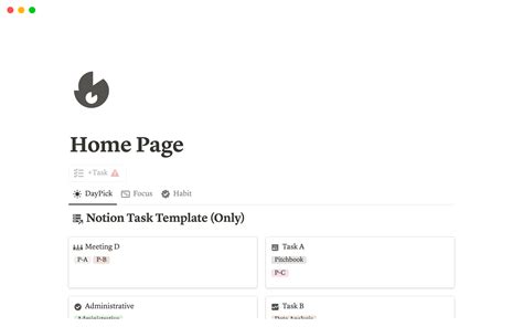 notion task management focusing on this week notion template