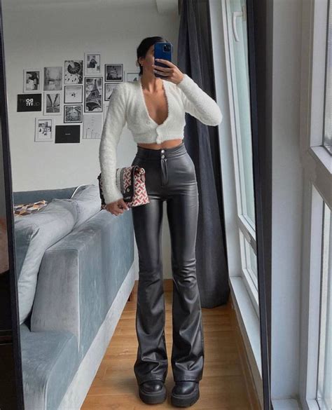 кожаные штаны Наряды Кожаные штаны Стильные наряды