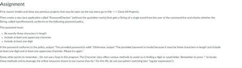 Solved Assignment First Launch IntelliJ And Close Any Chegg