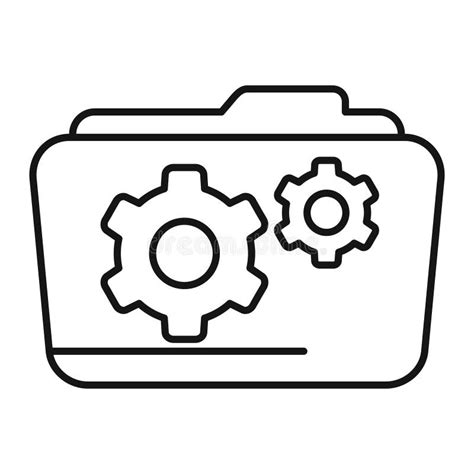 Folder Machine Tech Icon Outline Vector Camera Power Source Stock Vector Illustration Of
