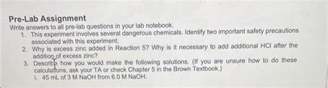 Solved Pre Lab Assignment Write Answers To All Pre Lab Chegg Com
