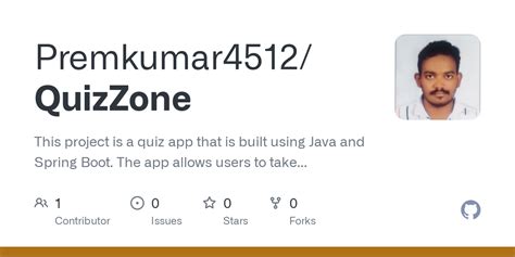 Github Premkumar4512quizzone This Project Is A Quiz App That Is Built Using Java And Spring