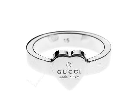 Gucci Trademark Sterling Silver Engraved Heart Ring Ybc223867001 Fast