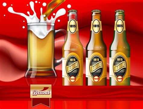 Different Types Of Beer Infographics With World Vector Image
