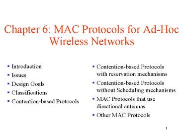 Chapter MAC Protocols For Ad Hoc Wireless Networks Presentation Free To View