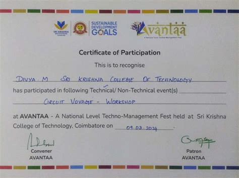 Divya M On Linkedin Skct Avantaa Scienceandhumanites Certification