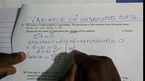 Variance Formula For Ungrouped Data Measure Sample Variance And