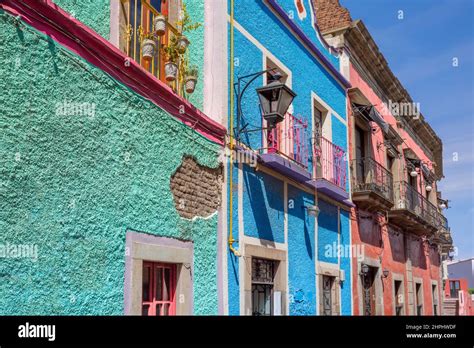 Scenic Cobbled Streets And Traditional Colorful Colonial Architecture